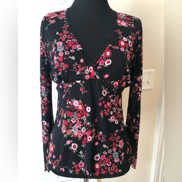 Self Esteem | Tops | Self Esteem Floral Semisheer Top | Poshmark